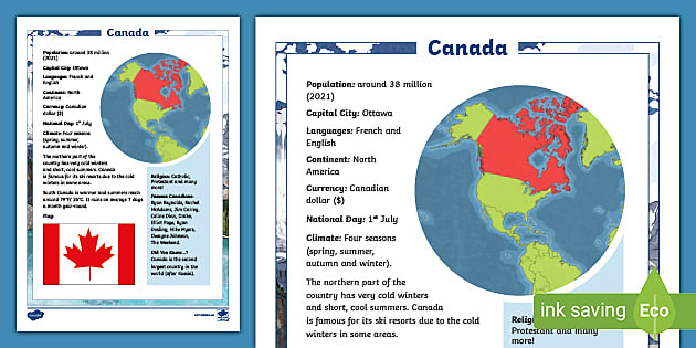 Canada KS2 Fact File (teacher made)