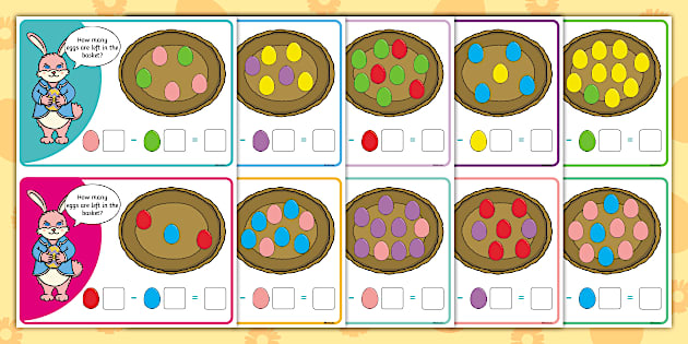 👉 Easter Egg Subtraction Cards (teacher made) - Twinkl