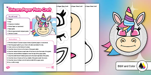 Unicorn Paper Plate Craft