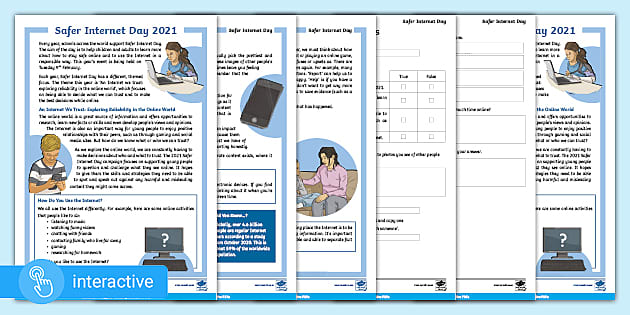 Safer Internet Day Reading Comprehension KS2