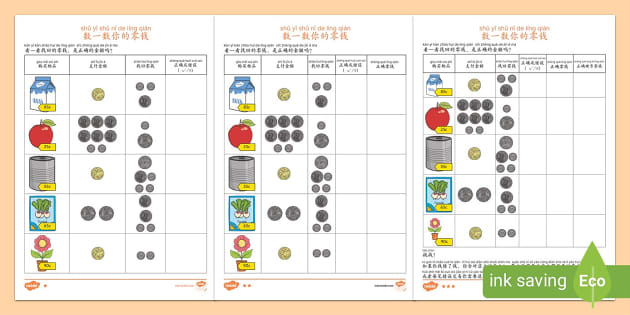 *Singapore Mandarin with Pinyin Singapore Money - Check your change from $1