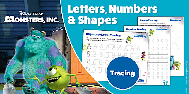Monsters, Inc.: Letters, Numbers, and Shapes Tracing