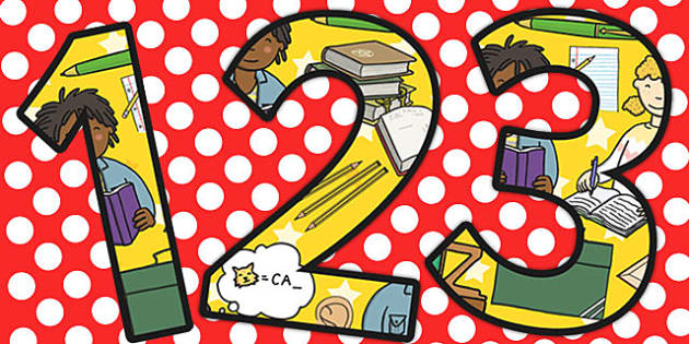 English Themed Display Numbers (teacher made) - Twinkl