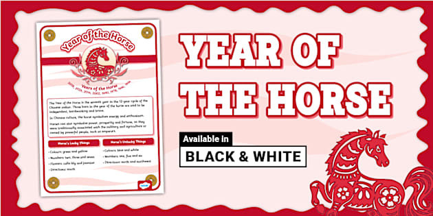 Year of the Horse Information Poster
