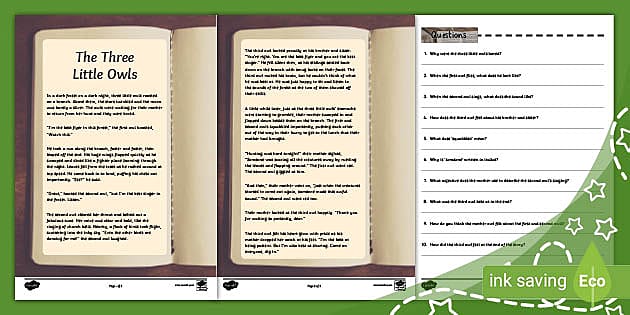 Year 3 Fiction Reading Comprehension Activity | Parents