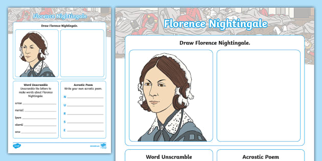 KS1 Florence Nightingale Boredom Buster Worksheet - Twinkl