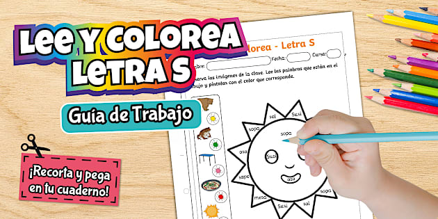 Guía de Trabajo: Lee y Colorea - Letra S