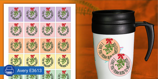 Pastel Christmas Puns - 'Love You From Head to Mistletoe' - Decorative