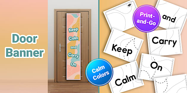 Modern Calm Colors Vertical Door Banner (teacher made)