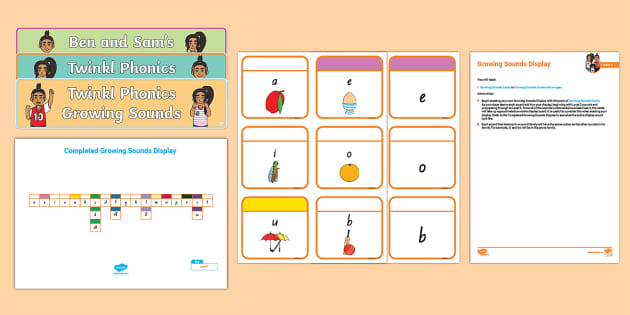 Twinkl Phonics Level 2 - Growing Sounds Display - Twinkl