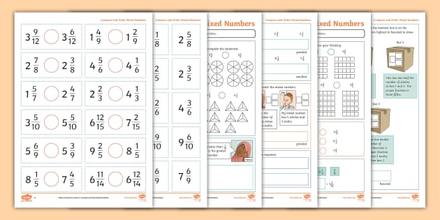 👉 Compare and Order Mixed Numbers Differentiated Maths Worksheets 👉 Compare and Order Mixed Numbers Differentiated Maths Worksheets