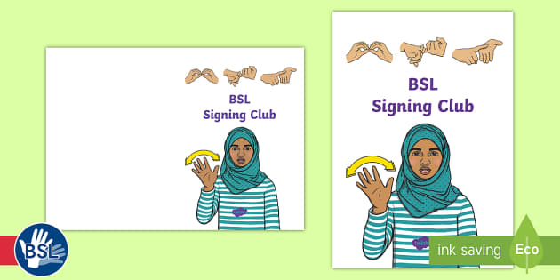 BSL Signing Club Book Cover (teacher made) - Twinkl