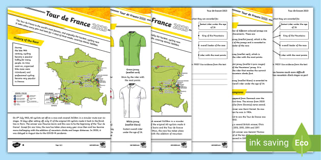 LKS2 Tour de France 2022 Differentiated Reading Comprehension Activity