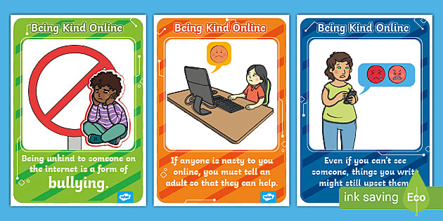 Being Kind Online Safety Posters - Cyber Safety - Twinkl