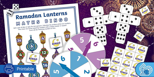 Ramadan Lantern Roll And Cover Maths Bingo Game Times Tables ramadan-lantern-roll-and-cover-maths-bingo-game-times-tables