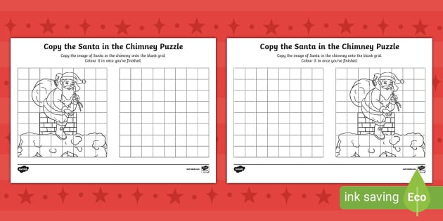 Copy Santa in the Chimney Worksheet (teacher made) - Twinkl