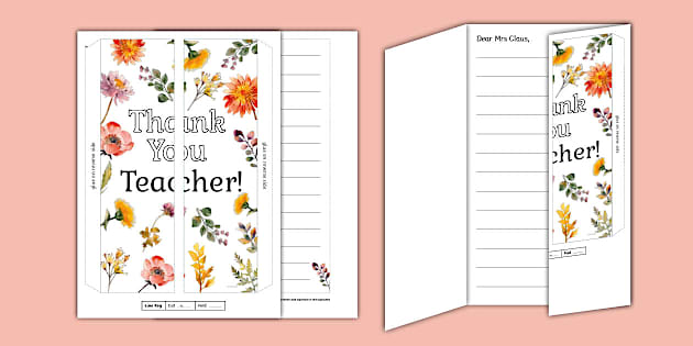 Wildflower Botanical Themed Thank You Folding Art Template Wildflower Botanical Themed Thank You Folding Art Template