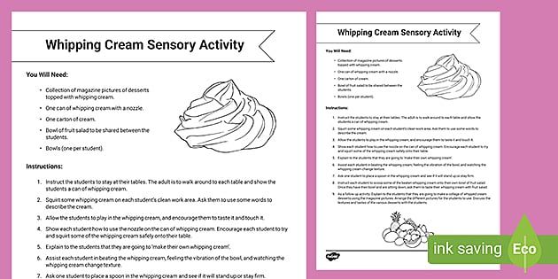 Whipped Cream Sensory Play Activity | Twinkl (teacher made)