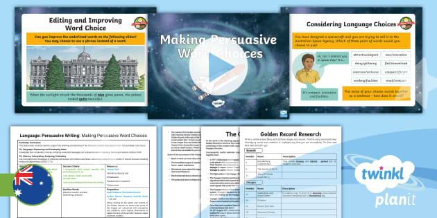 Year 6 The Golden Record Persuasive Writing Lesson 2