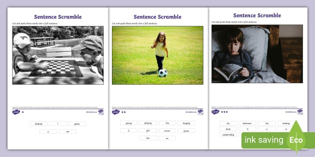Older Learners Differentiated Sentence Scramble Worksheets