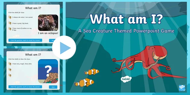 Ocean Animal Game | Under the Sea What Am I PowerPoint Game