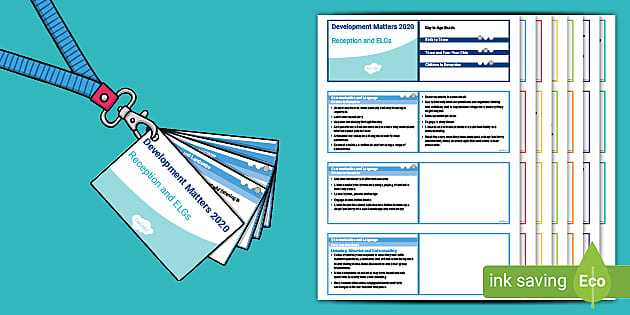 EYFS Lanyard-Sized Development Matters: Reception Plus ELGs (New EYFS 2021)