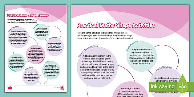 EYFS SEND Practical Shape Maths Activities (teacher made) EYFS SEND Practical Shape Maths Activities (teacher made)