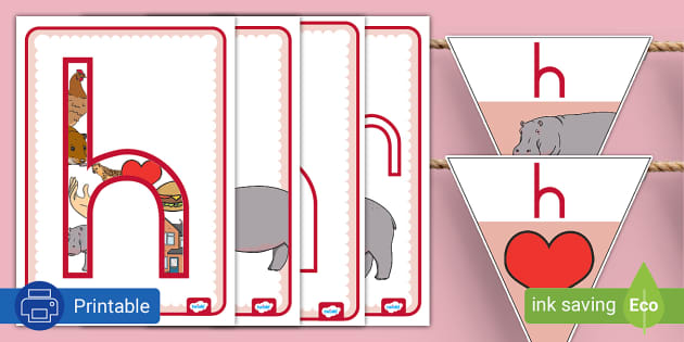 Gr. R Phonics Display Posters and Bunting: H Sound - Twinkl