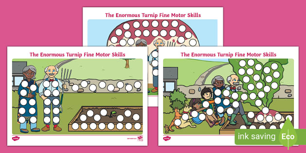 Enormous Turnip Button Placing Fine Motor Skills Activity