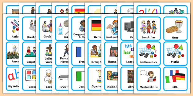 FREE First And Second Class Visual Timetable