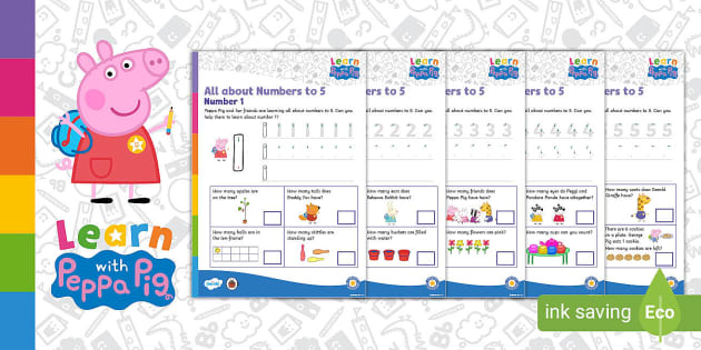 FREE! - 👉 Peppa Pig: Numbers to 5 Activity Sheets
