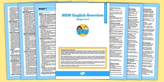 NSW Stage 1-3 Foundation to Year 6 English Syllabus Overview - australia