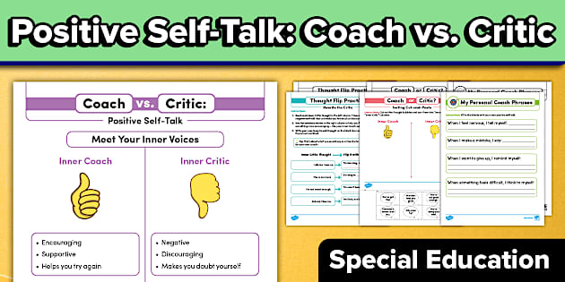 Inner Coach vs Inner Critic Worksheet | SPED | Twinkl USA