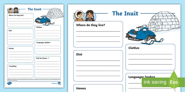 The Inuit Fact File Template (Lehrer gemacht) - Twinkl