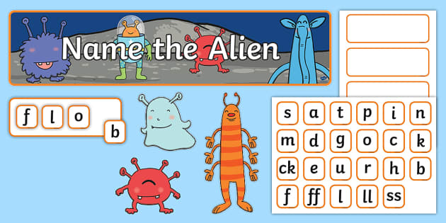 Phase 2 Phonics 'Name the Alien' Interactive Display Pack
