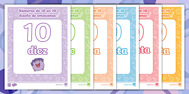 Números de 10 en 10 - carteles - Twinkl