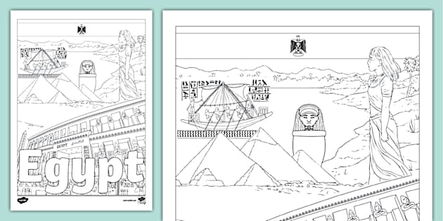 Egypt Montage Colouring Sheet