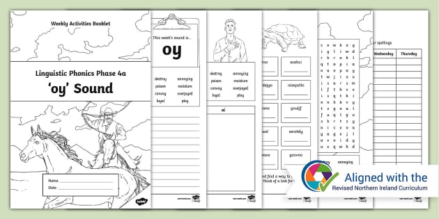 Northern Ireland Linguistic Phonics Phase 4a 'oy' Sound Weekly Activities