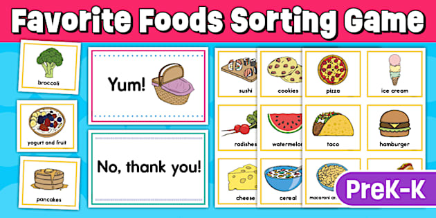 Favorite Foods Sorting Game for PreK-K