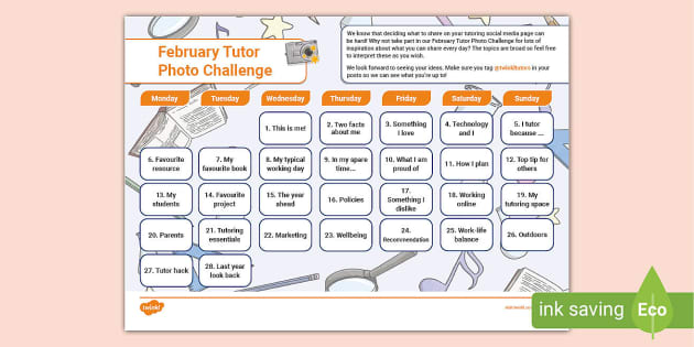 February Tutor Photo Challenge (teacher made) - Twinkl