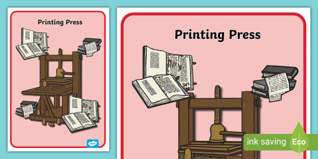 Printing Press Display Poster Teacher Made Twinkl