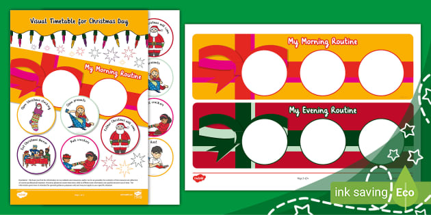 Visual Timetable for Christmas Day (teacher made) - Twinkl