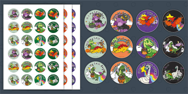 Halloween Dinosaurs | Back to School Stickers | Halloween Colours
