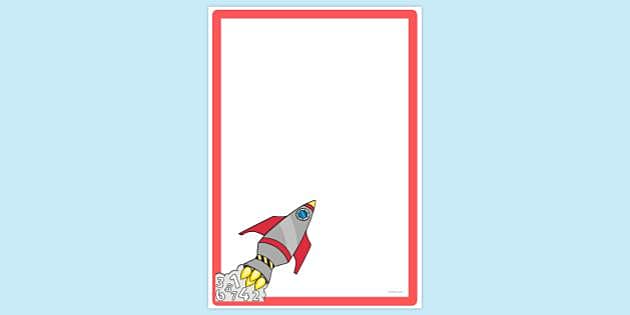 FREE! - Rocket Ship Page Border | Page Borders | Twinkl
