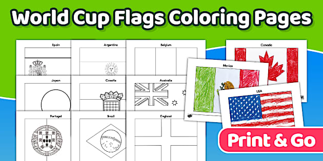 World Cup Flags Coloring Pages Flag Pack