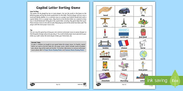 Capital Letters Sorting Game (Teacher-Made) - Twinkl