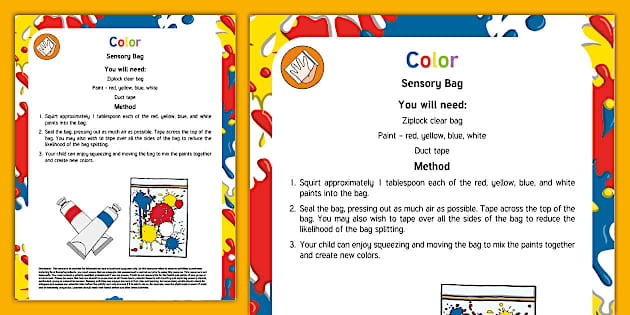 Color Sensory Bag (teacher made) - Twinkl