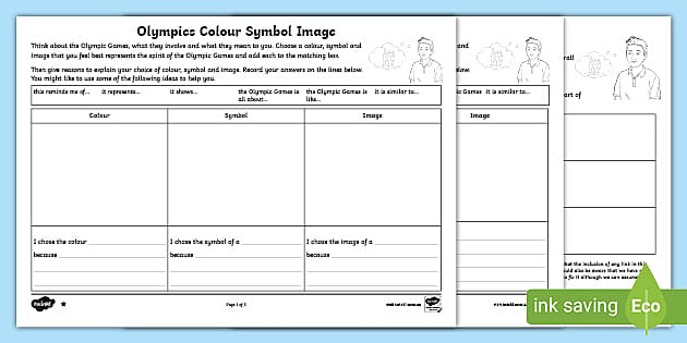 Olympic Games Colour Symbol Image Activity (teacher made)