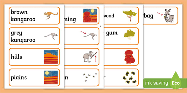FREE! - Aboriginal Dreaming How the Kangaroos Got Their Tails Word Cards