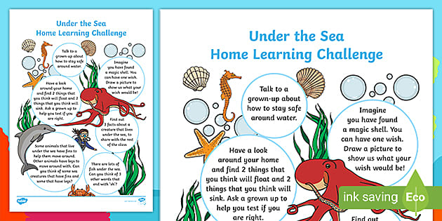 Under the Sea Home Learning Challenges Reception FS2 - under the sea